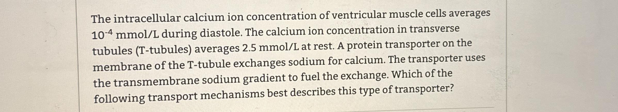 Solved The intracellular calcium ion concentration of | Chegg.com