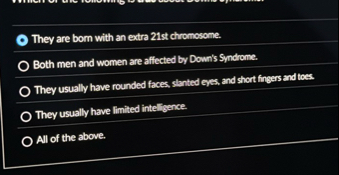 Solved They are born with an extra 21st chromosome.Both men | Chegg.com