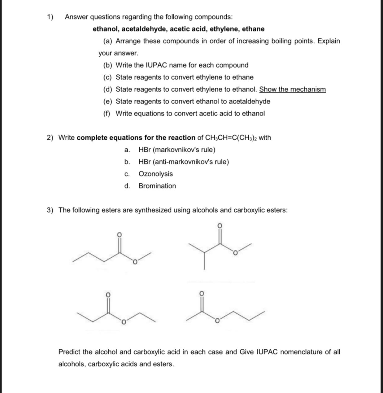 Solved Answer questions regarding the following | Chegg.com