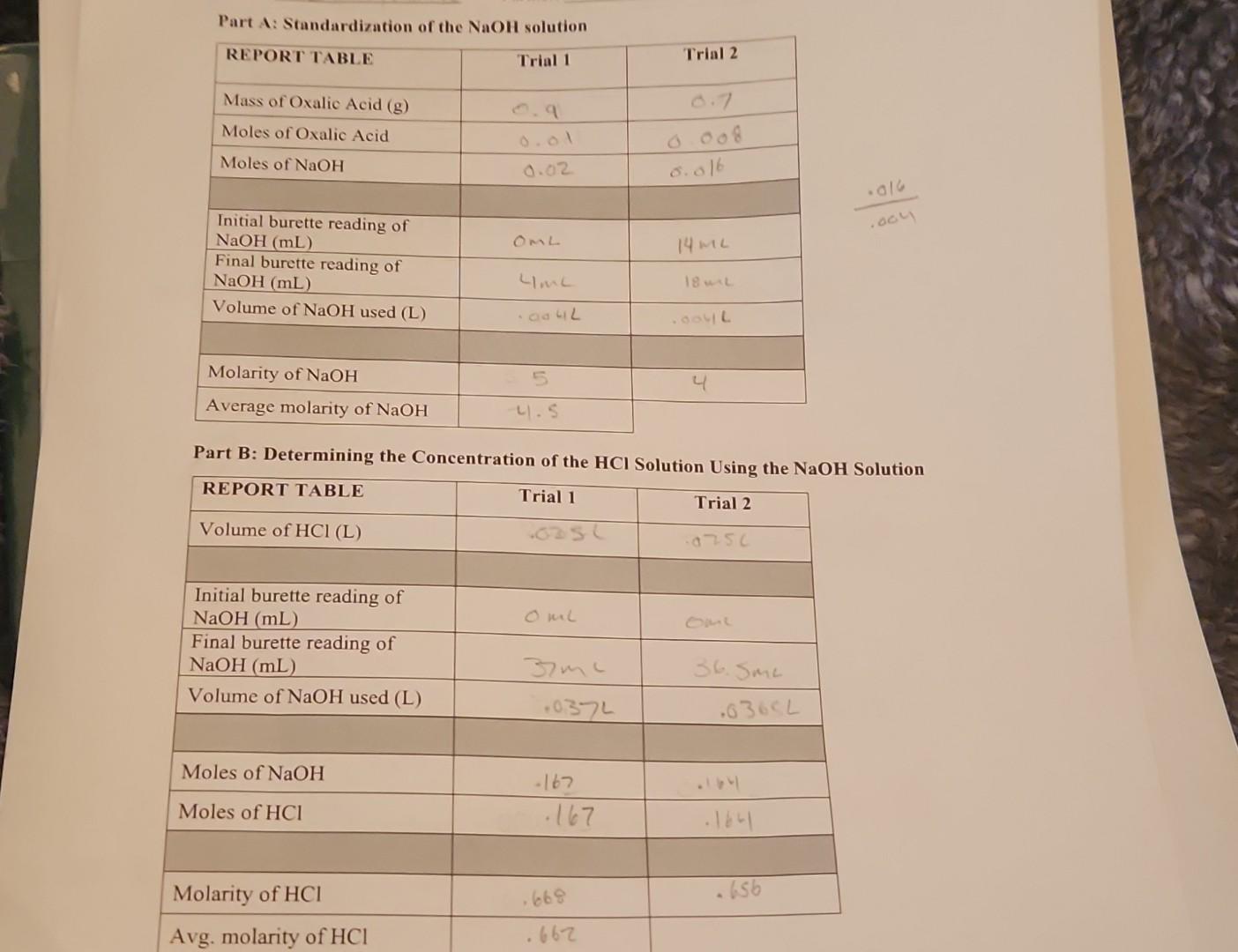 Part C: Analvsic af Haucalala Vinesar Part D: | Chegg.com