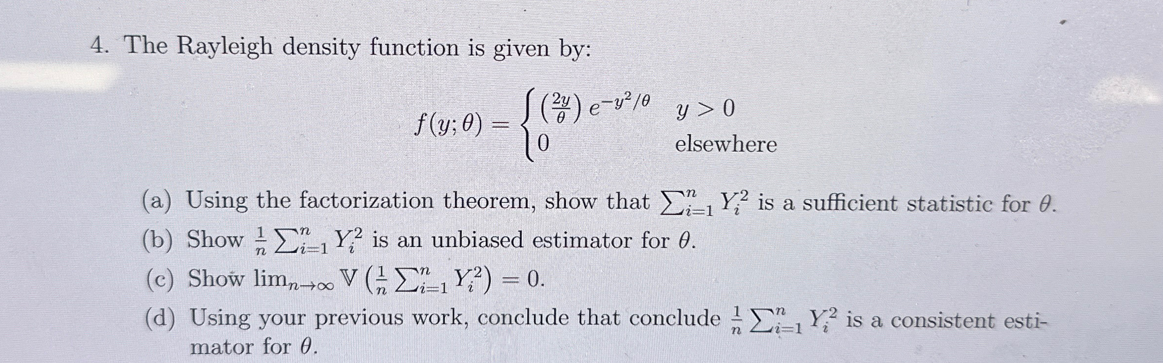 Solved The Rayleigh density function is given | Chegg.com