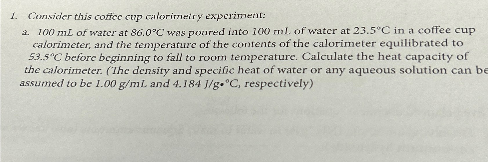 Solved Consider this coffee cup calorimetry | Chegg.com
