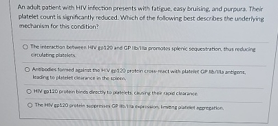 Solved An adult patient with HIV infection presents with | Chegg.com