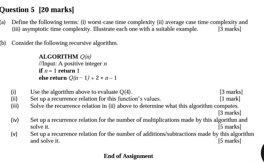 Solved (a) Define the following terms: (i) worst-case time | Chegg.com