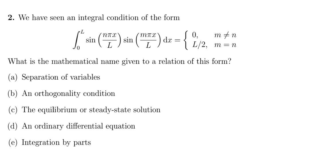 Solved 2. We have seen an integral condition of the form плх | Chegg.com