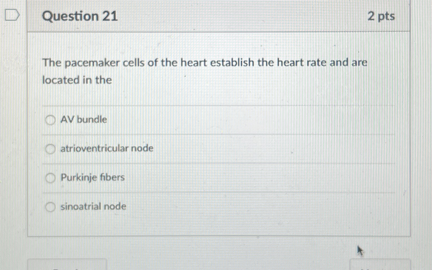 Solved Question 212 ﻿ptsThe pacemaker cells of the heart | Chegg.com