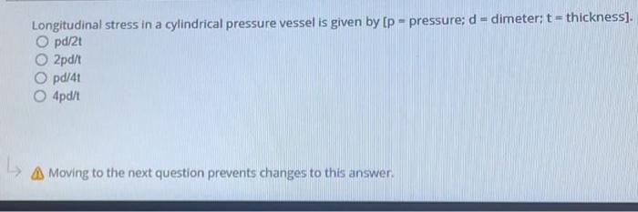 Solved Longitudinal stress in a cylindrical pressure vessel | Chegg.com