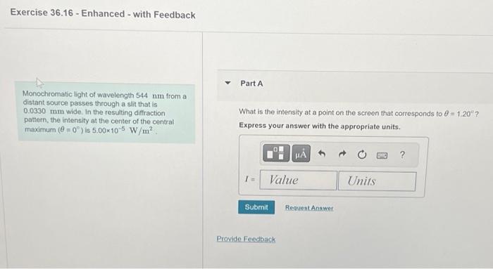 Solved Monochromatic Light Of Wavelength 544 Nm From A