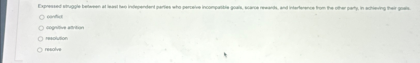 Solved Expressed struggle between at least two independent | Chegg.com