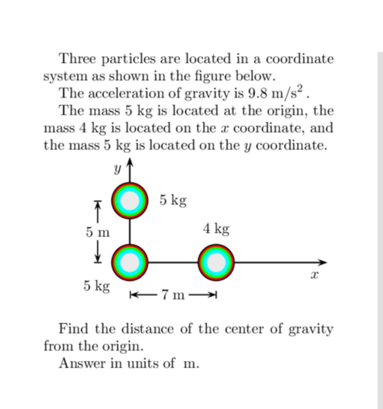 Solved Three particles are located in a coordinate system as | Chegg.com