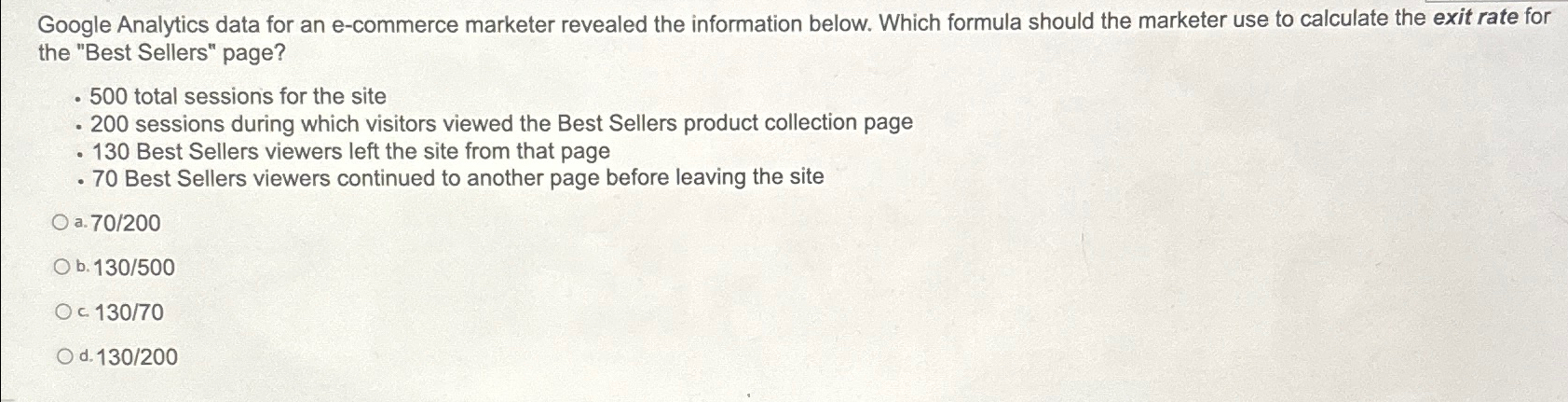 Solved Google Analytics data for an e-commerce marketer | Chegg.com
