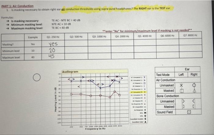 PART 1: Air Conduction 1. Is masking necessary to | Chegg.com