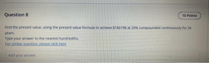 Solved Find the present value, using the present value | Chegg.com