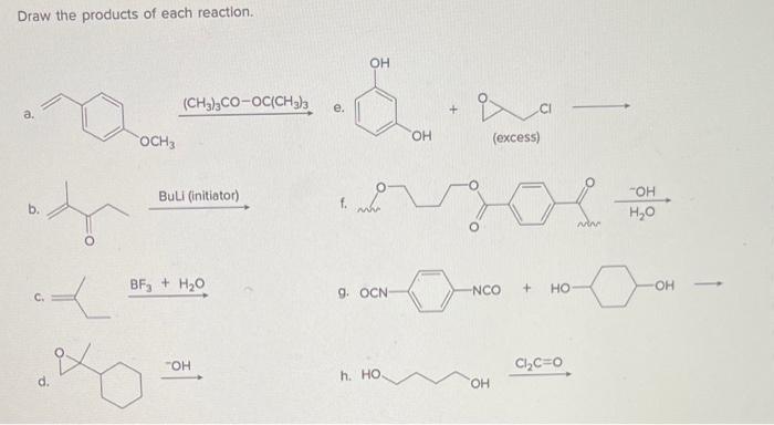 Solved Draw the products of each reaction. ах OCH3 (CH3) | Chegg.com