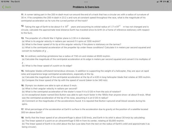 Solved 11. A runner taking part in the 200 m dash must run | Chegg.com