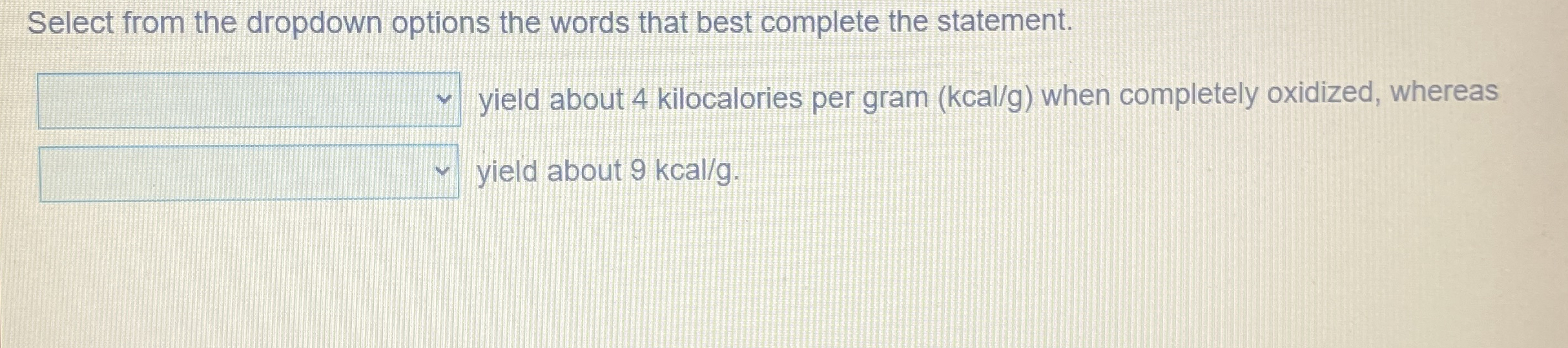 Select from the dropdown options the words that best | Chegg.com