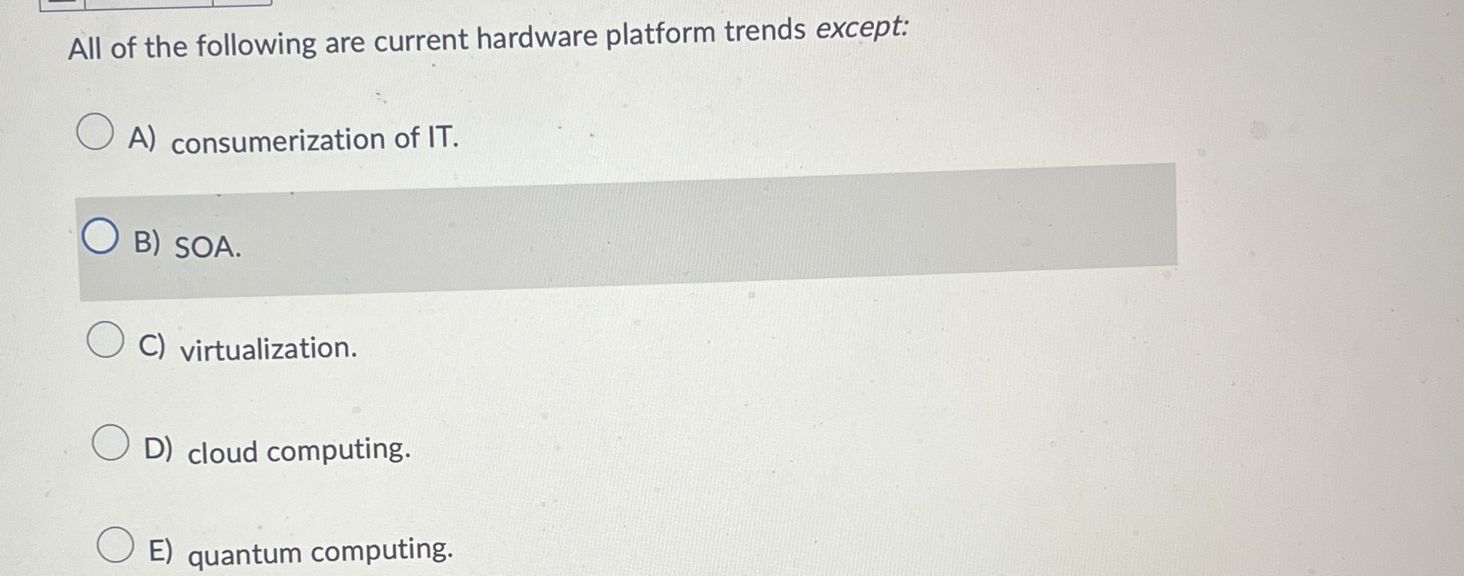Solved All of the following are current hardware platform | Chegg.com