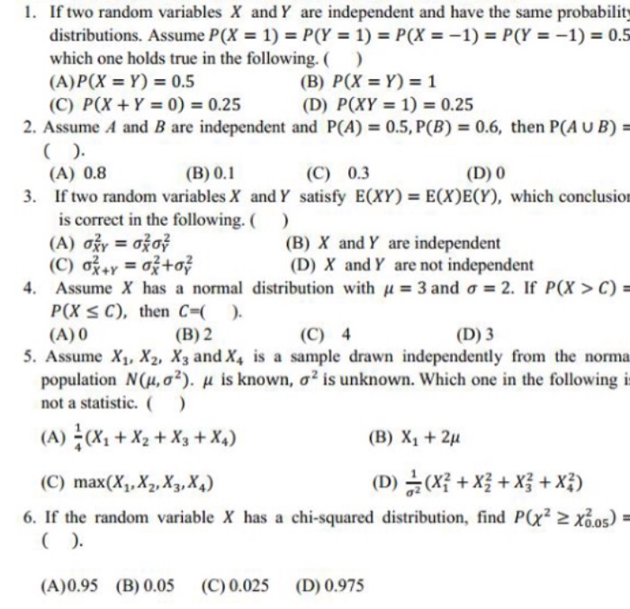 Solved 1. If two random variables X and Y are independent | Chegg.com