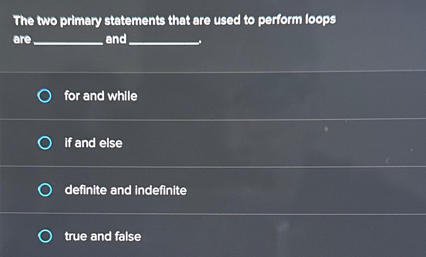 Solved The two primary statements that are used to perform | Chegg.com