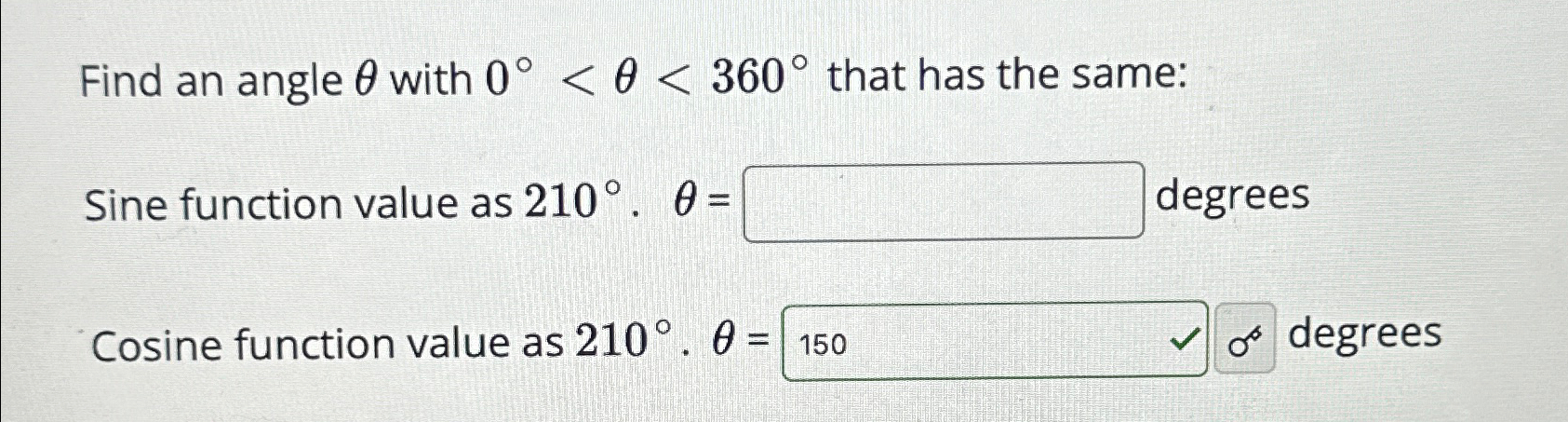 Solved Find an angle θ ﻿with 0°