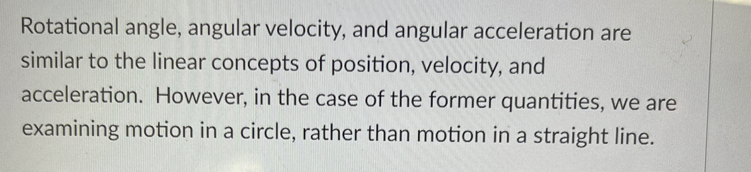 Solved Rotational angle, angular velocity, and angular | Chegg.com