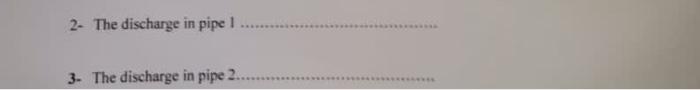Solved For the tyace in\r\n\r\n2. The discharge in pipe 1 3- | Chegg.com