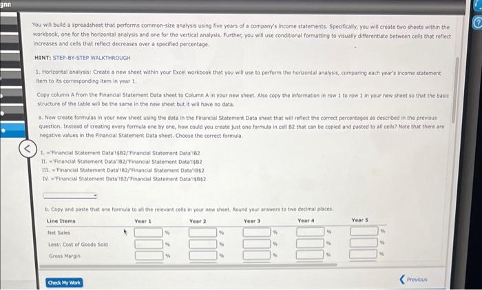 Solved Common-Size Financial Statement Analysis Using Excel | Chegg.com