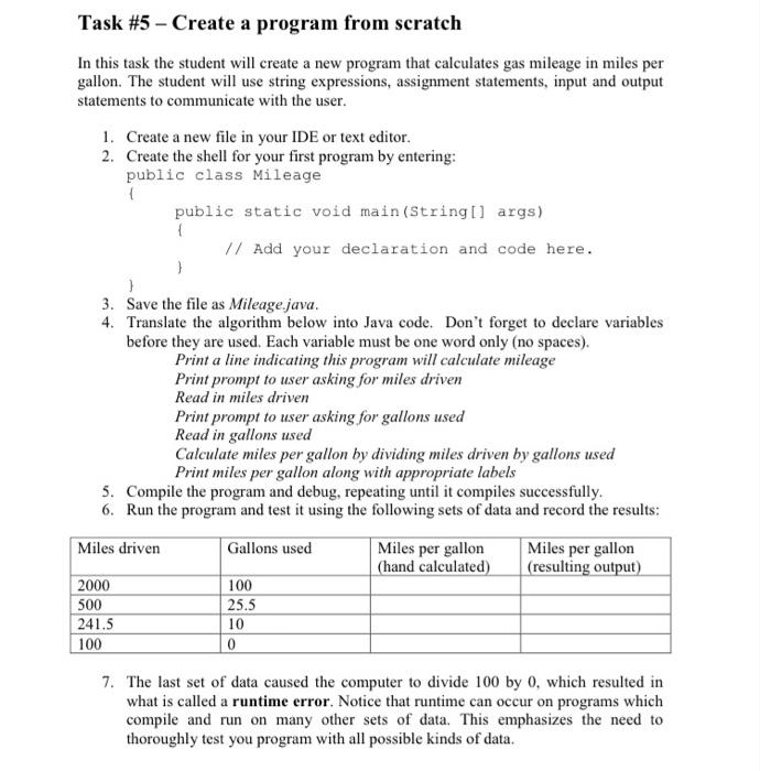 Solved Task #5 - Create a program from scratch In this task | Chegg.com