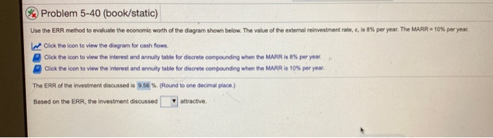 Solved Problem 5-40 (book/static) Use the ERR method to | Chegg.com
