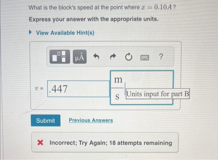 Solved A 1.20 kg block is attached to a spring with spring | Chegg.com