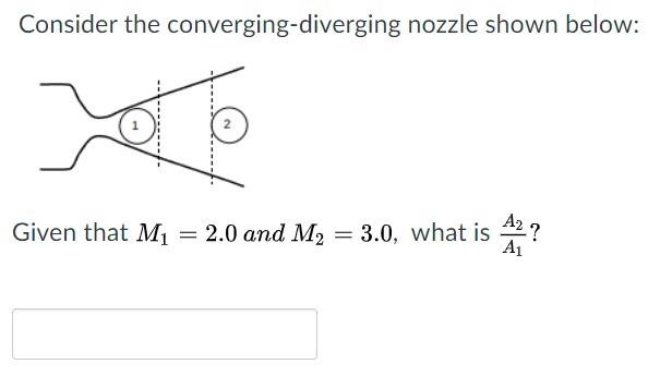 Solved Consider the converging-diverging nozzle shown below: | Chegg.com
