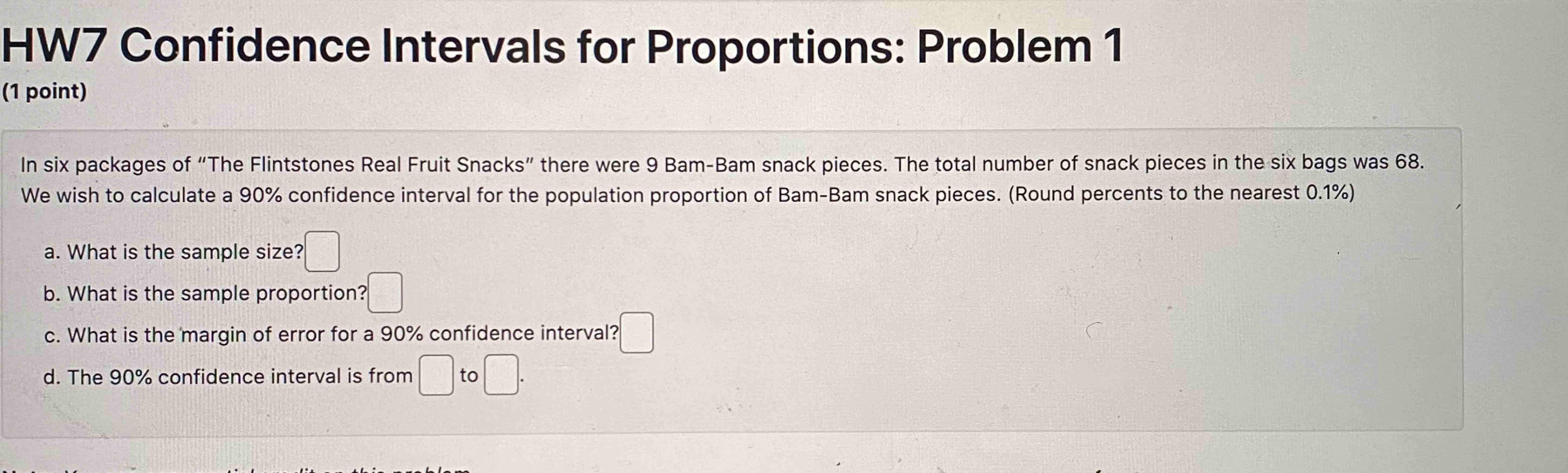 Solved In six packages of "The Flintstones Real Fruit | Chegg.com