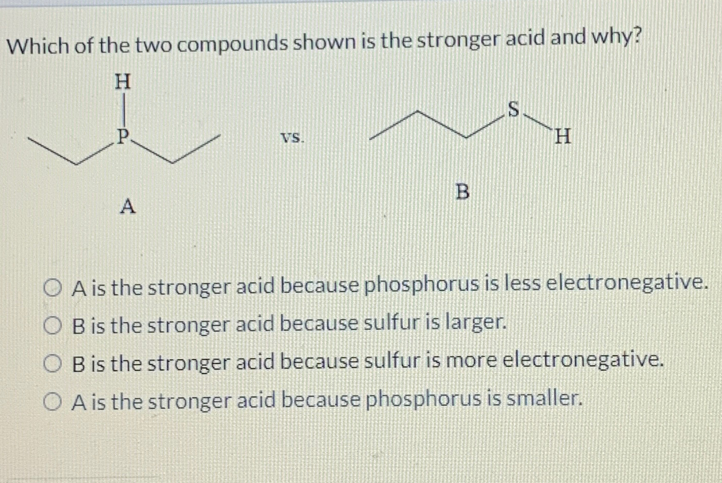 Solved Which of the two compounds shown is the stronger acid | Chegg.com
