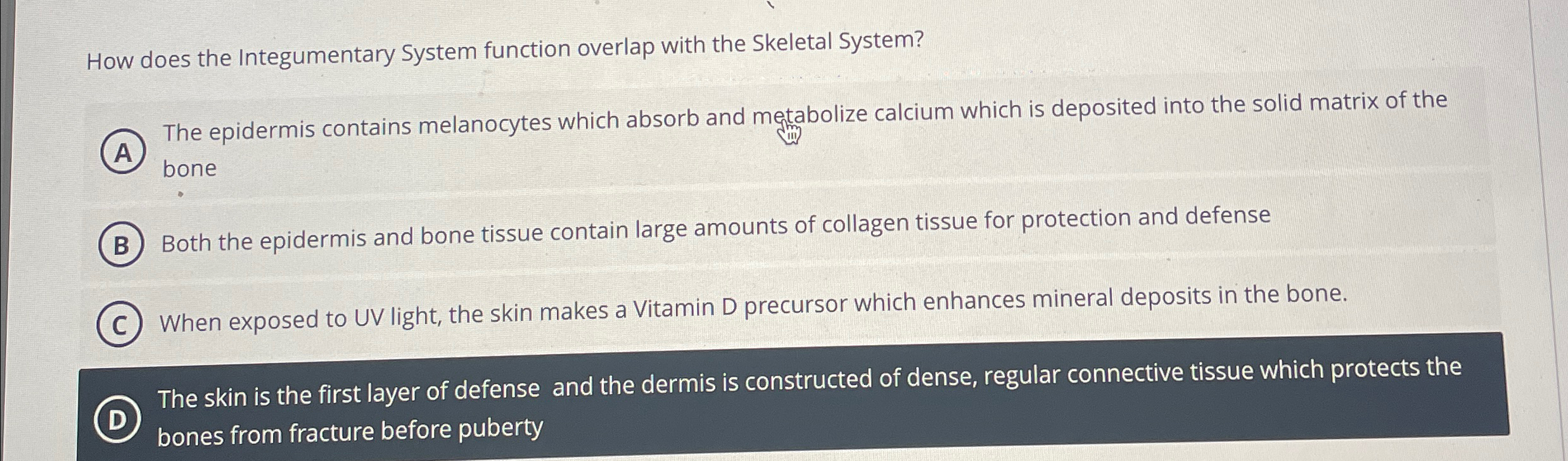 Solved How does the Integumentary System function overlap | Chegg.com