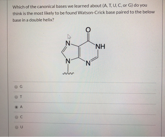Solved Which of the canonical bases we learned about (A, T, | Chegg.com