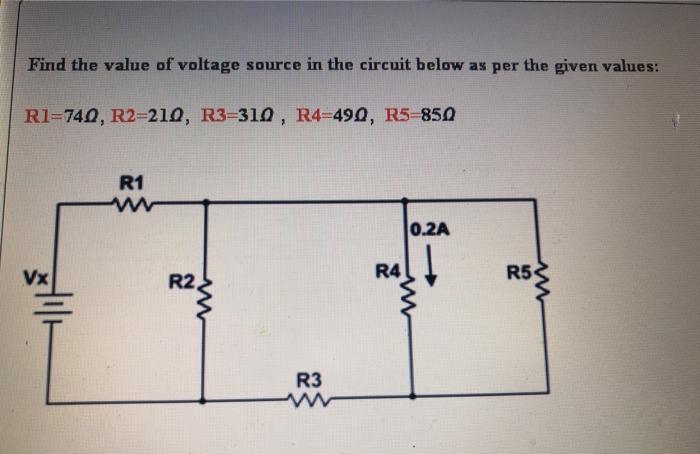 Solved Find the value of voltage source in the circuit below | Chegg.com