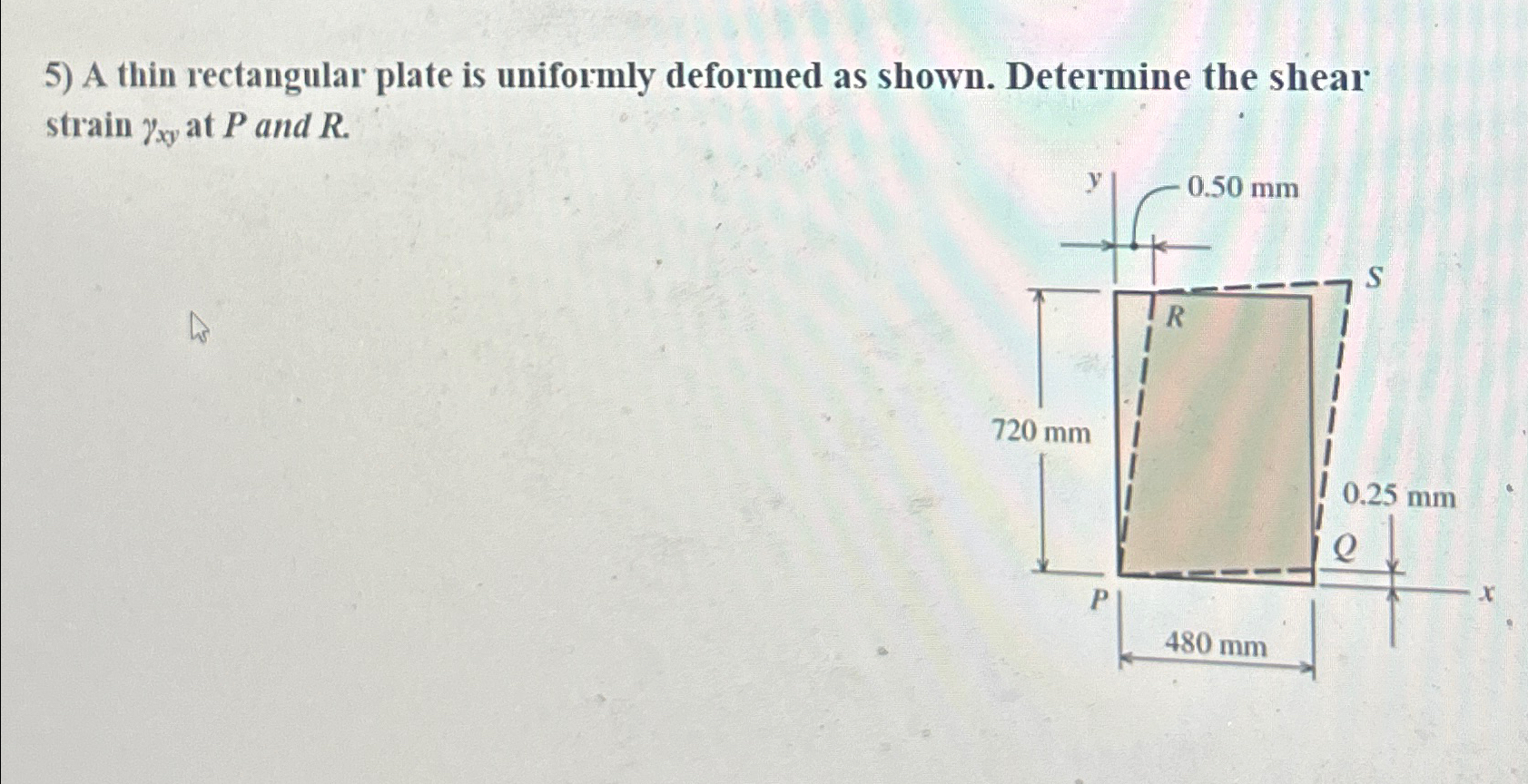 Solved A thin rectangular plate is uniformly deformed as | Chegg.com