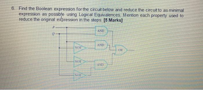 Solved 6. ﻿Find the Boolean expression for the circuit below | Chegg.com
