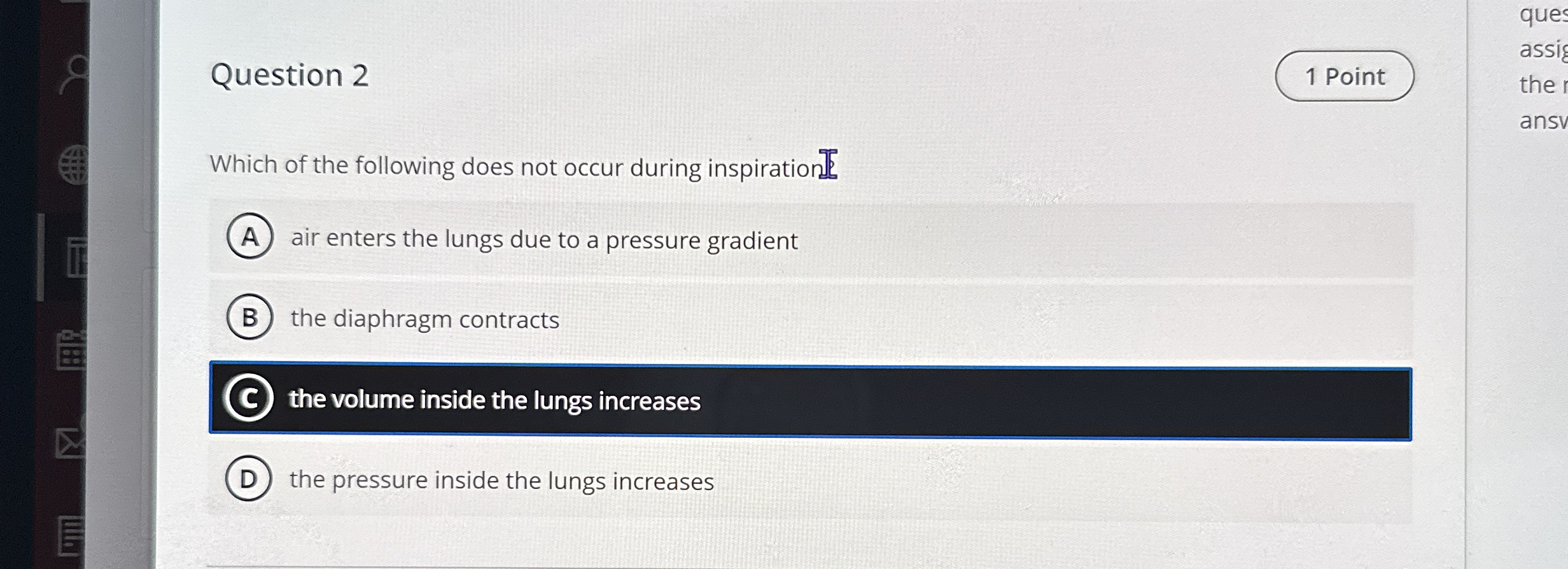 Solved Question 21 ﻿PointWhich of the following does not | Chegg.com