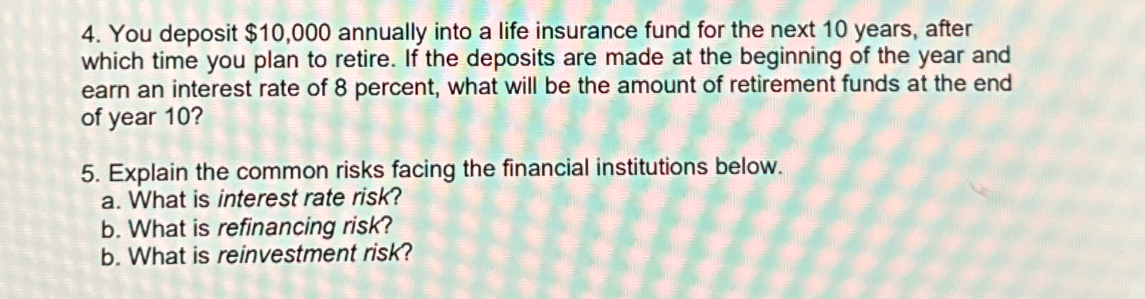 Solved You deposit $10,000 ﻿annually into a life insurance | Chegg.com