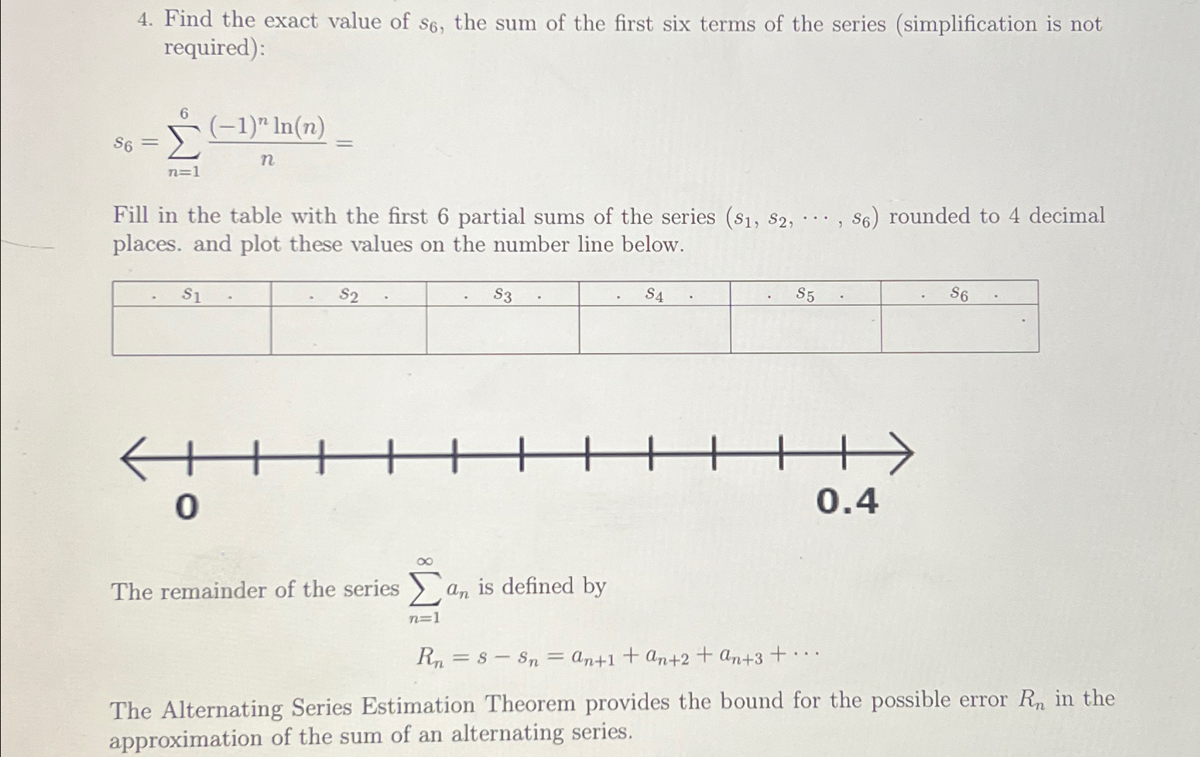 Solved Find the exact value of s6, ﻿the sum of the first six | Chegg.com