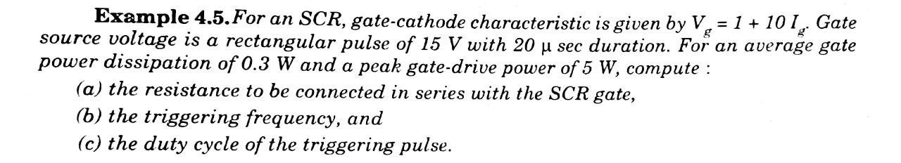 Solved Example 4.5.For an SCR, gate-cathode characteristic | Chegg.com