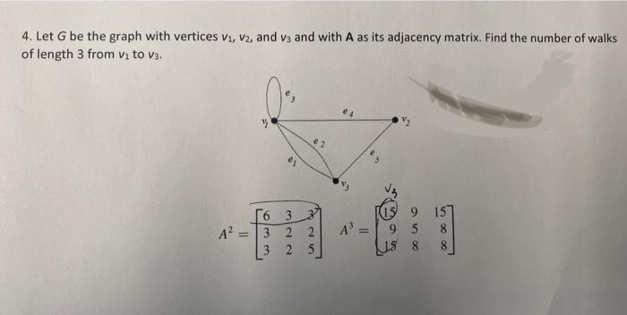 Solved 4. Let G be the graph with vertices V1, V2, and va | Chegg.com