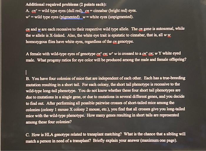 Solved Additional required problems (2 points each): A. | Chegg.com