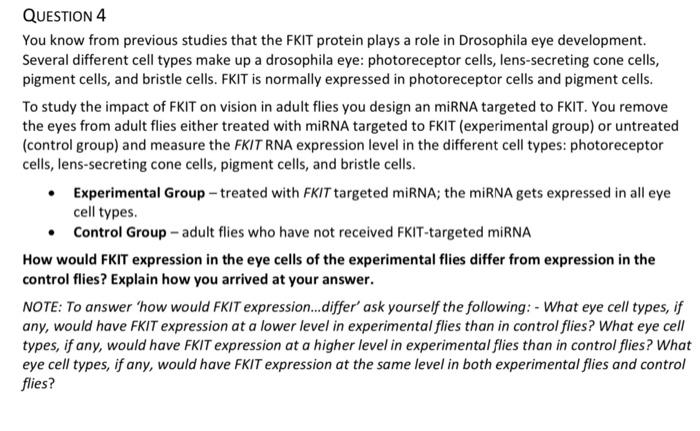 Solved You know from previous studies that the FKIT protein | Chegg.com