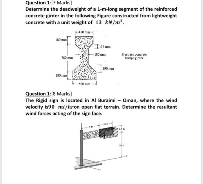 Solved Question 1:[7 Marks] Determine the deadweight of a | Chegg.com