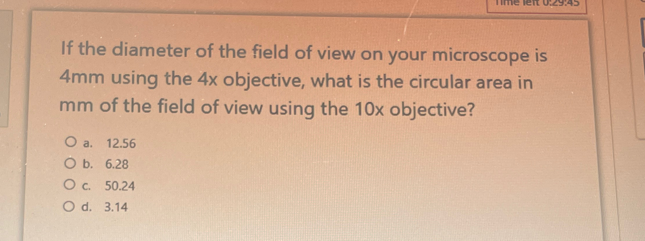 Solved If the diameter of the field of view on your | Chegg.com