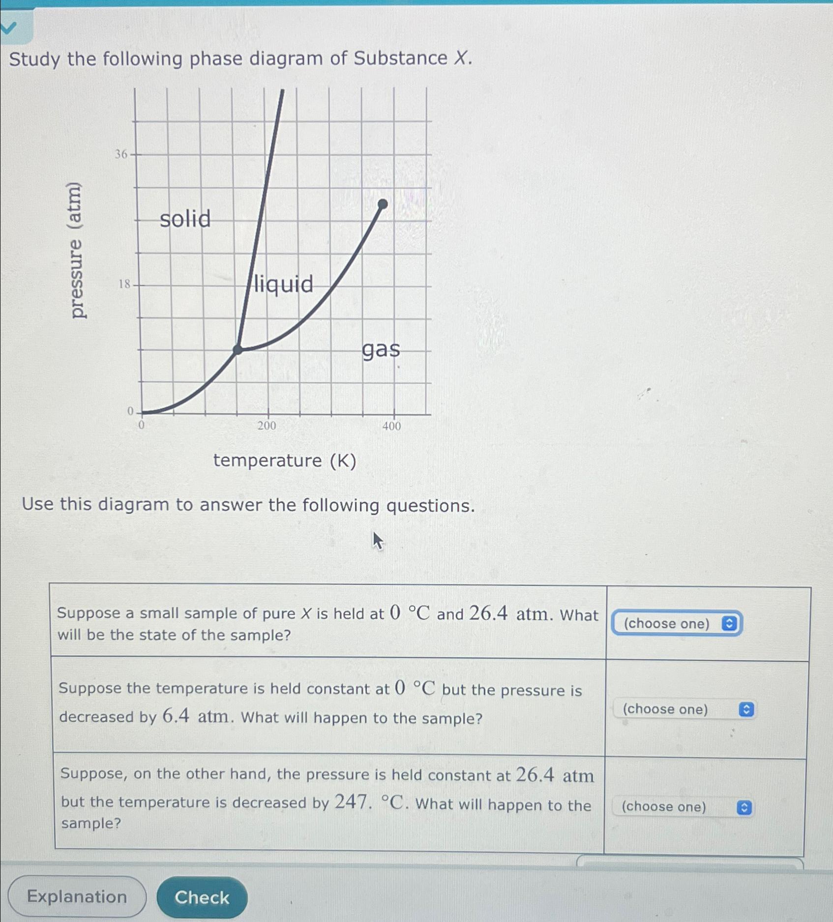 Solved Study the following phase diagram of Substance x.Use | Chegg.com