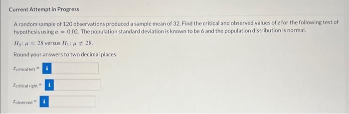 Solved A random sample of 120 observations produced a sample | Chegg.com