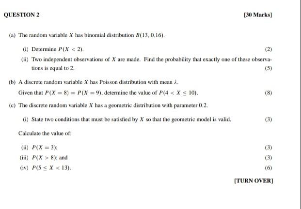 Solved (a) The random variable X has binomial distribution | Chegg.com